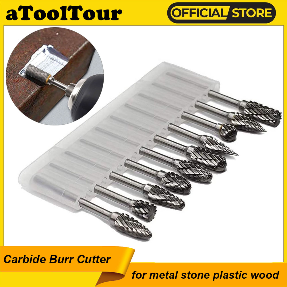 Tu ngsten Carbide Burr Set Rotary Cutter Bur Diamond Deburr Drill Bit M ...
