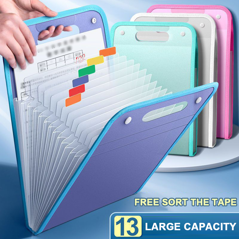 Foldable A4 Document Organizer – 13-Pocket, Portable, Durable File Bag ...