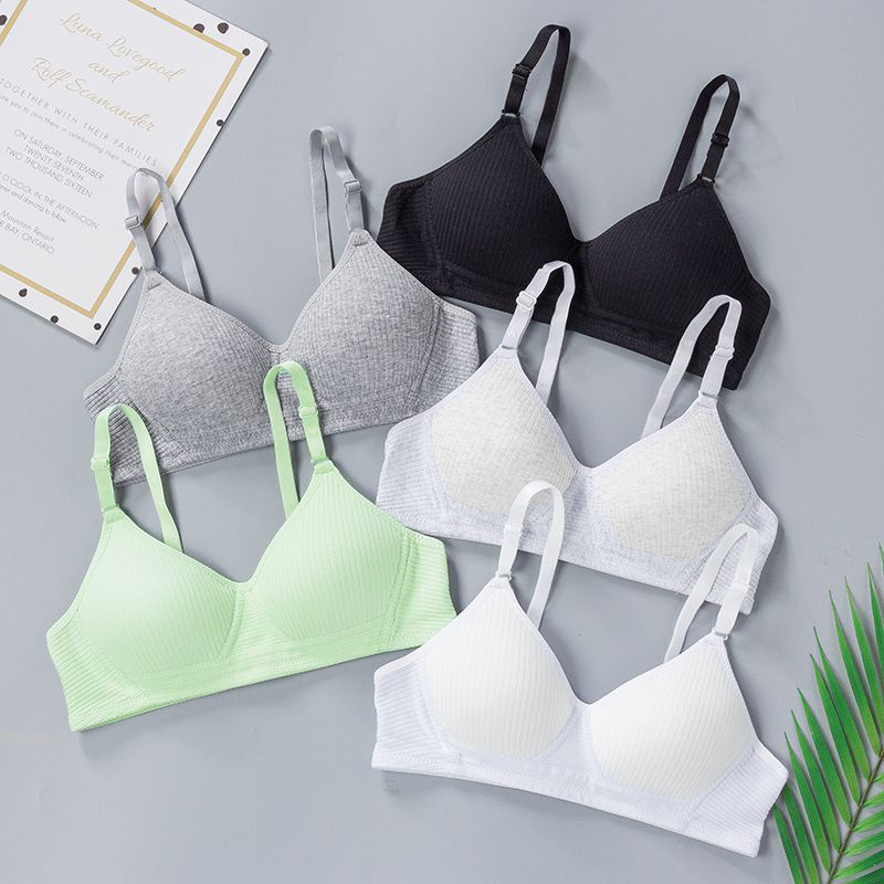 Thin Thin Small Breasts Gathered Wireless Bra Women High School ...