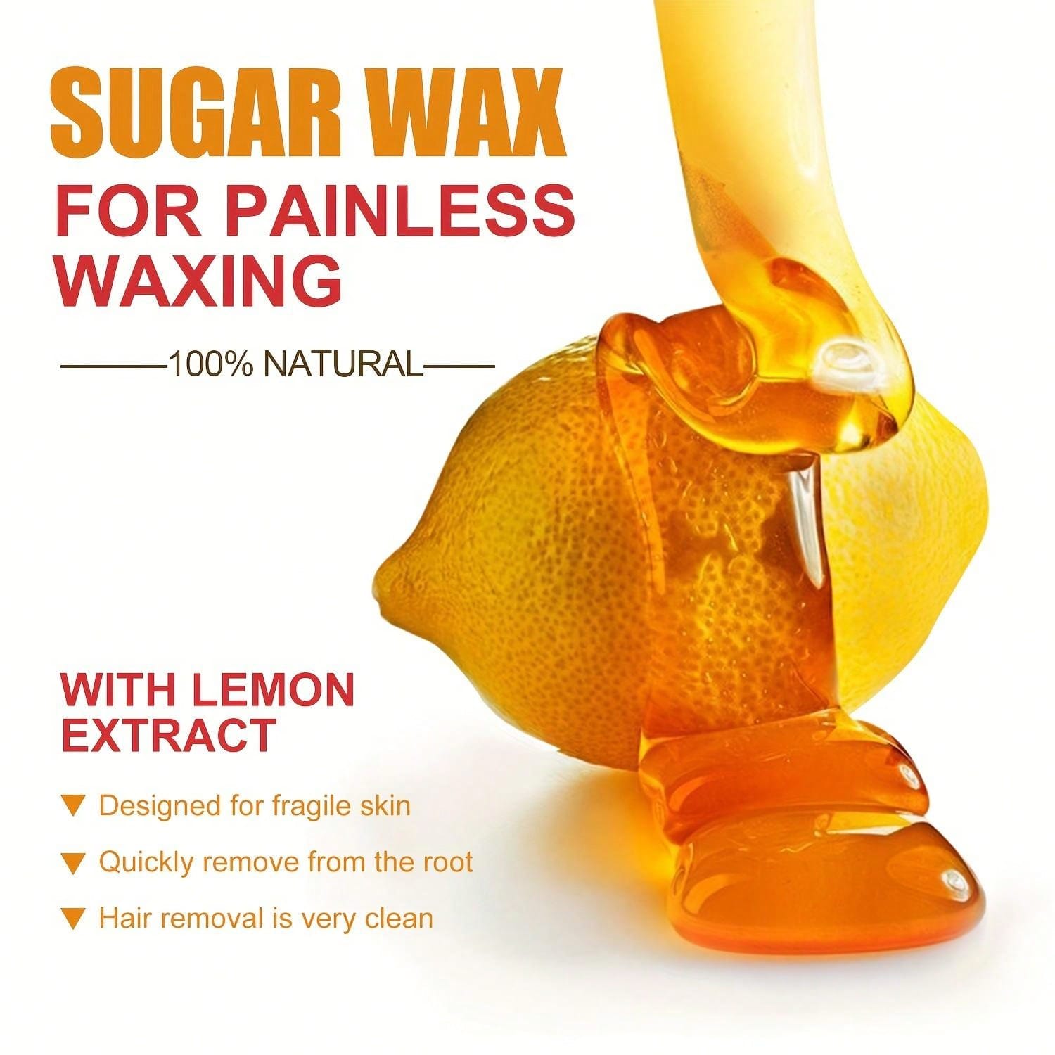 50g Hair Removal Wax 2 Wooden Sticks 3pcs Hair Removal Paper Gentle On The Skin Hair