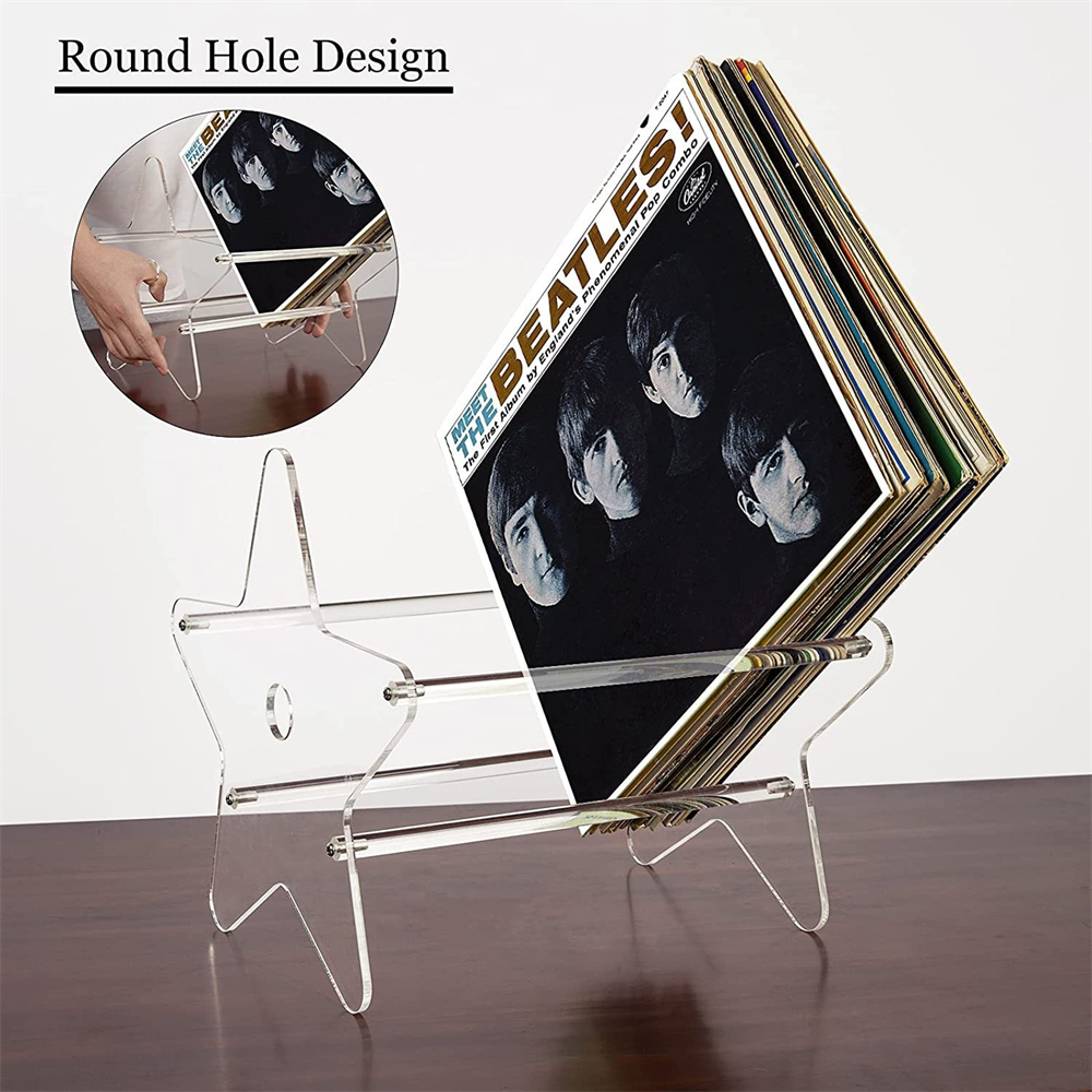 Transparent Acrylic CD Display Rack Record Book Storage Rack Star Shape ...
