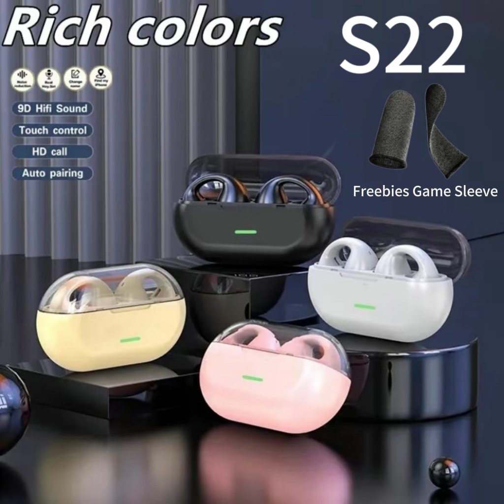 [Freebies Game Sleeve] S22 TWS Bluetooth 5.3 Wireless Headphones ...