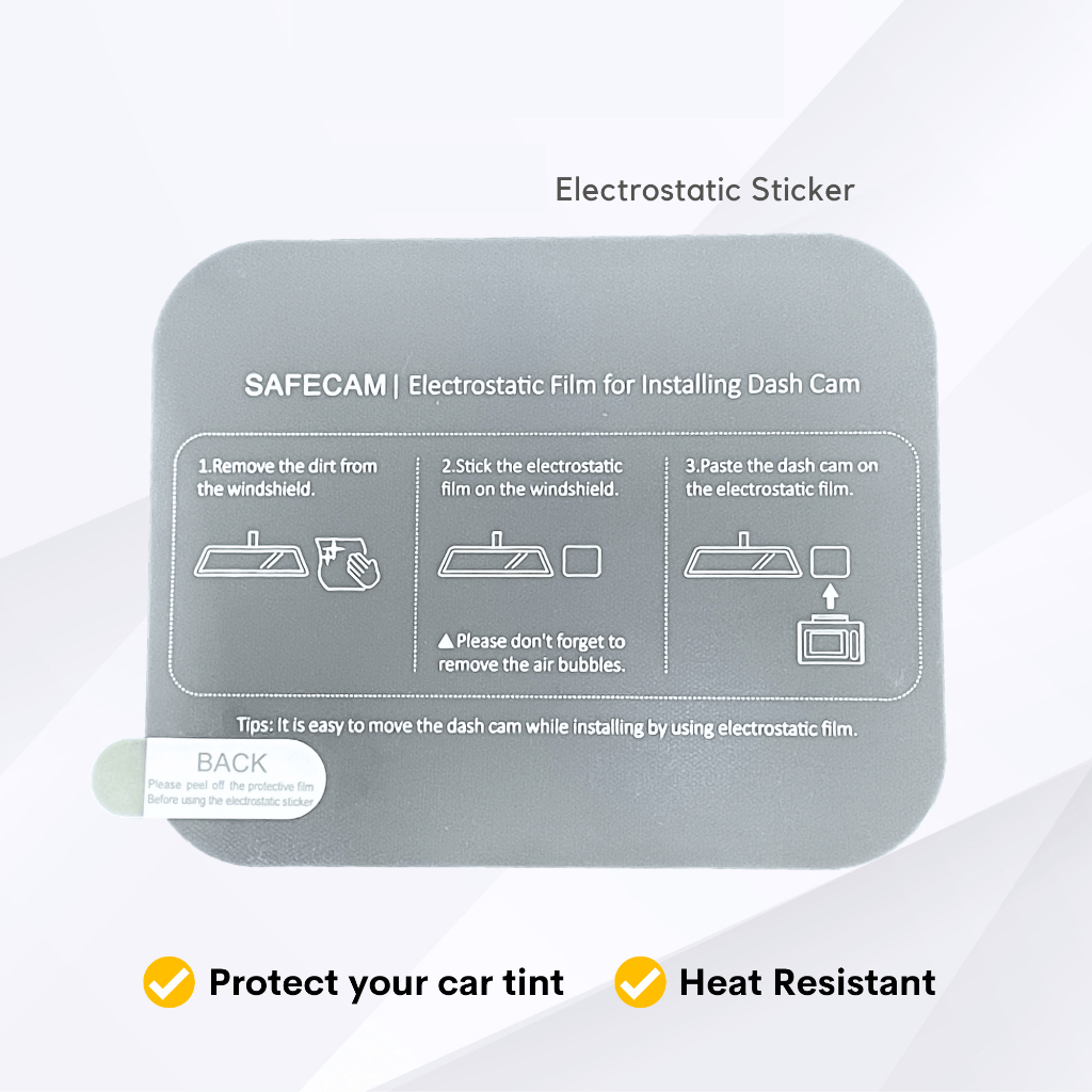 Dashcam Electrostatic Sticker Heat Resistant (10cm x 8cm) | Shopee Malaysia