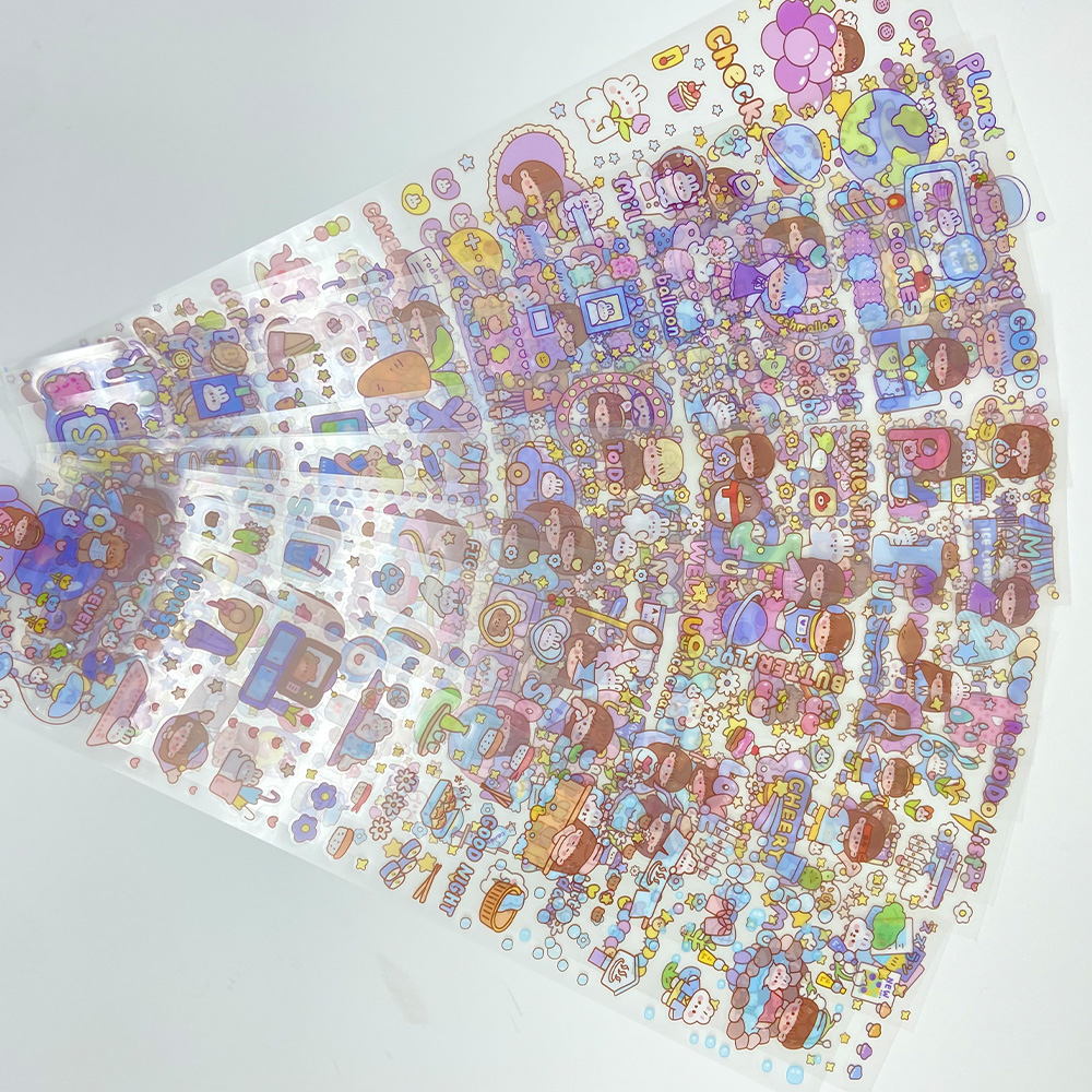 20 Sheets Handbook Material ins Style Non-Repetitive Stickers Clear ...