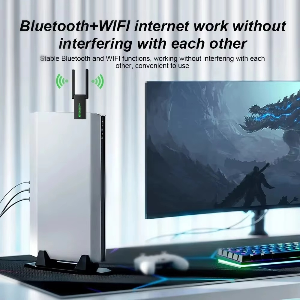 USB 3.0 WiFi Bluetooth Adapter 1300Mbps 2.4G 5GHz Dual Band Mini ...