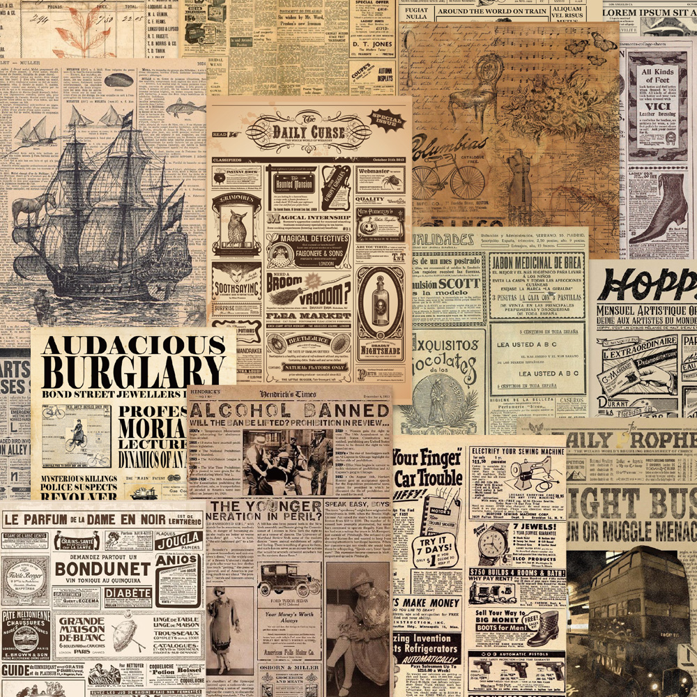 35pcs Retro American high-color vintage sheepskin newspaper stickers ...