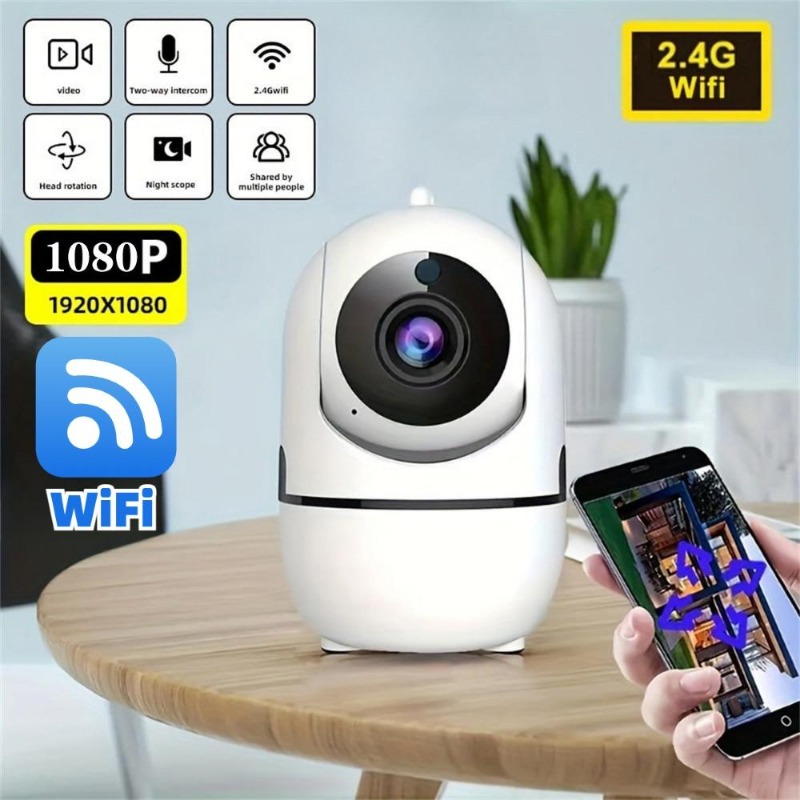 1 Pc HD 1080P Indoor Safety Camera, Wireless WIFI Camera, Black And ...
