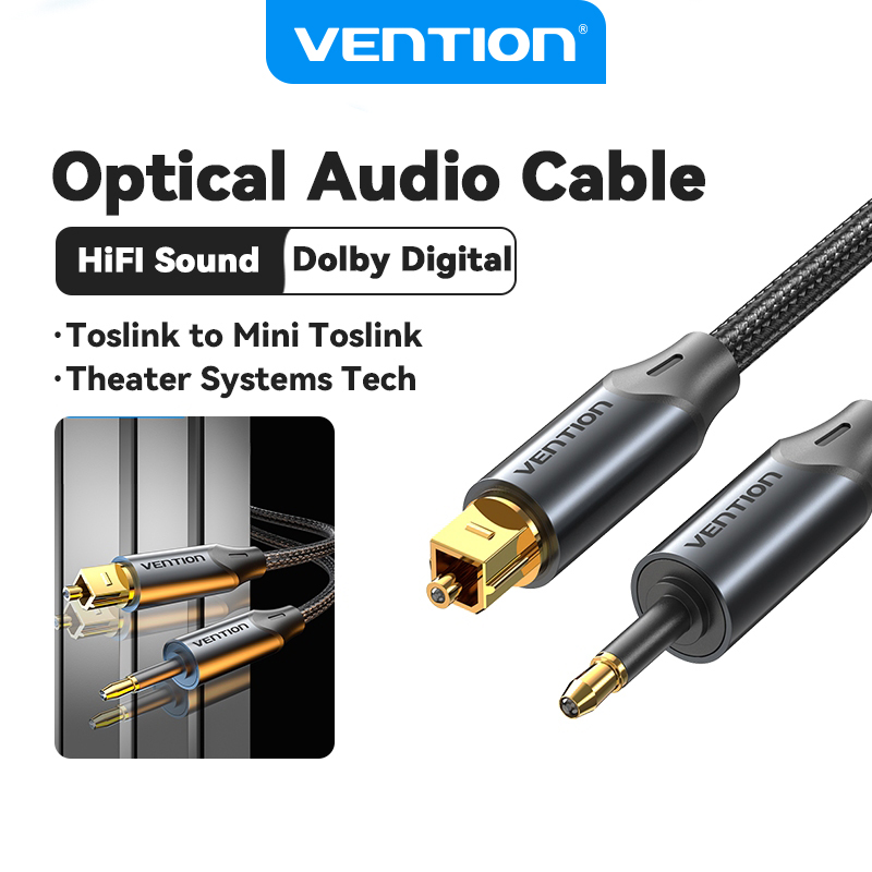 Vention Optical Fiber Square Port to 3.5mm Optical Fiber Round Port ...