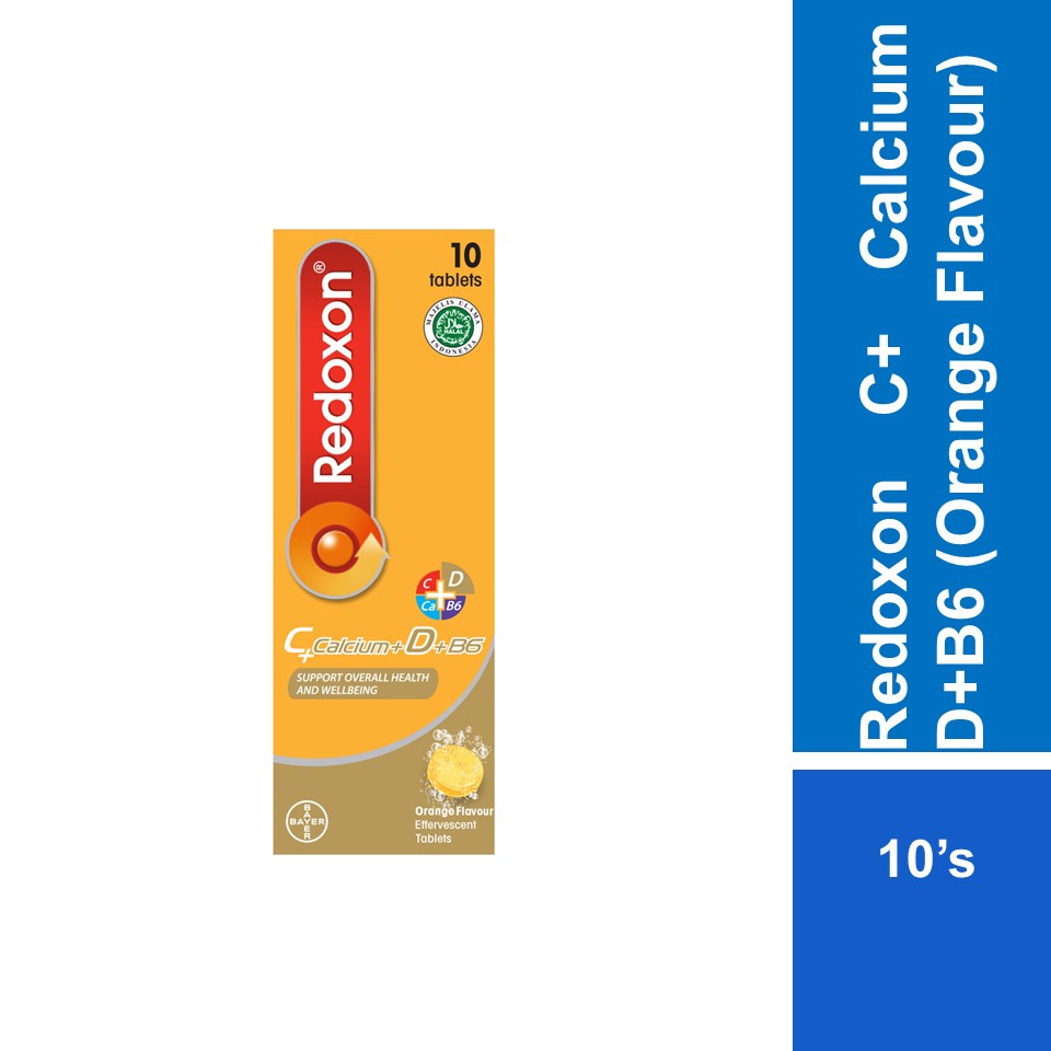 Redoxon C + Calcium + D + B6 Effervescent Tablet - Orange (10's ...