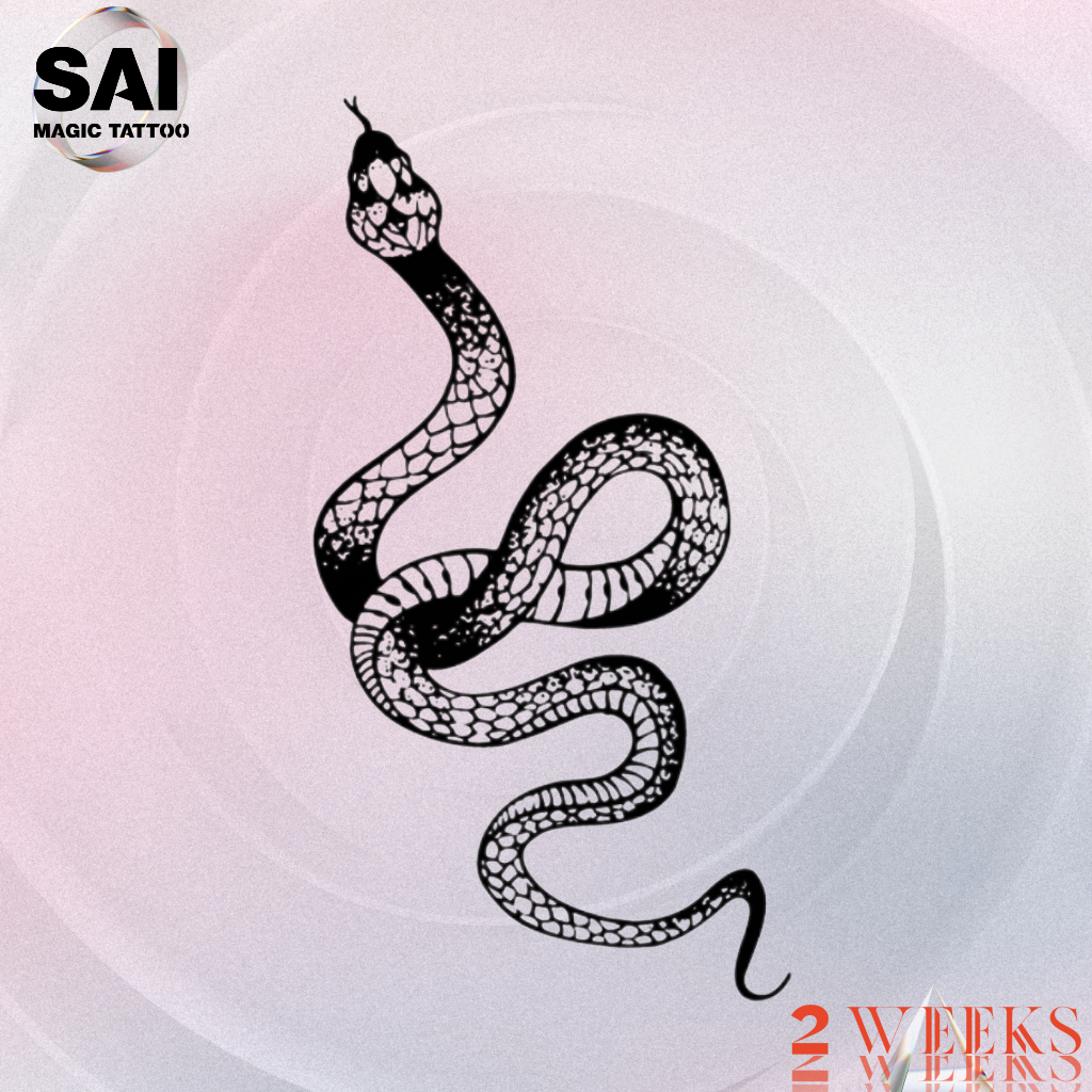 Temporary Tattoo - Waterproof Minimal Snake Design Sticker, Arm/Thigh ...