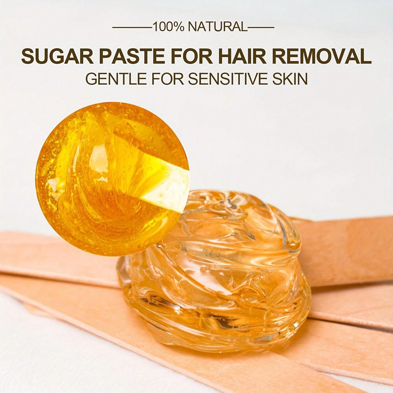 50g hair removal wax + 2 wooden sticks + 3pcs hair removal paper ...