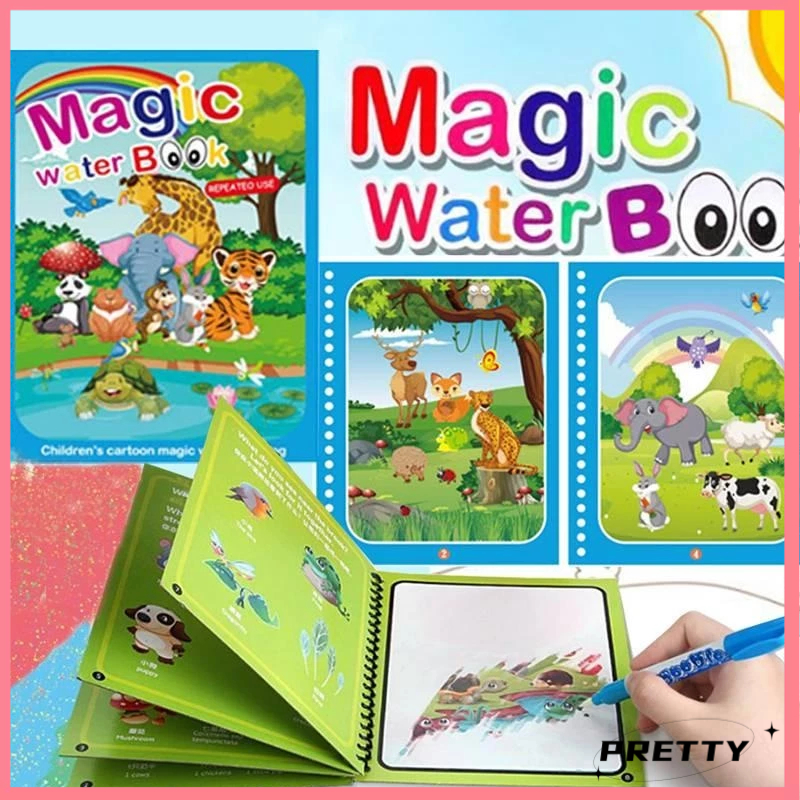 Magic Water Book Reusable Kids Drawing Book Magic Coloring Book ...
