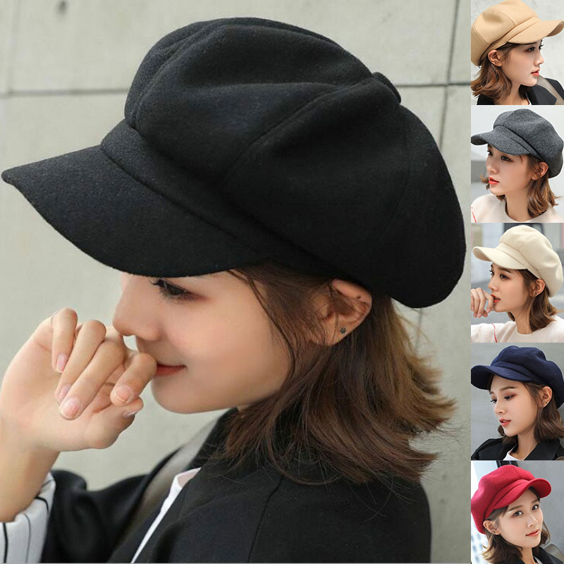 British-Inspired Octagonal Newsboy Cap - Unisex All-Season Outdoor ...