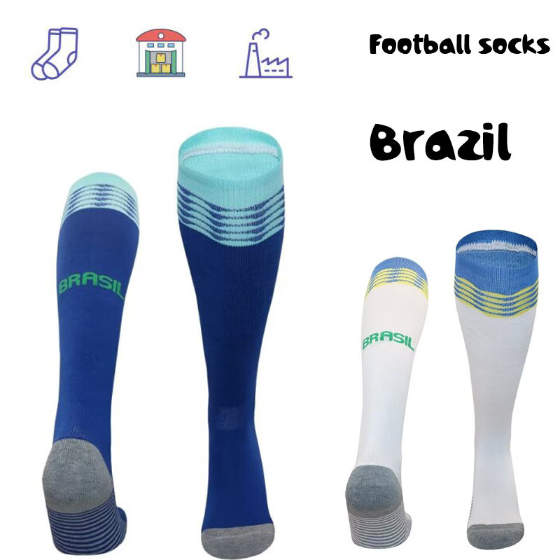 24 Brazil European Football Styles Children Adults Soccer Socks Boys ...
