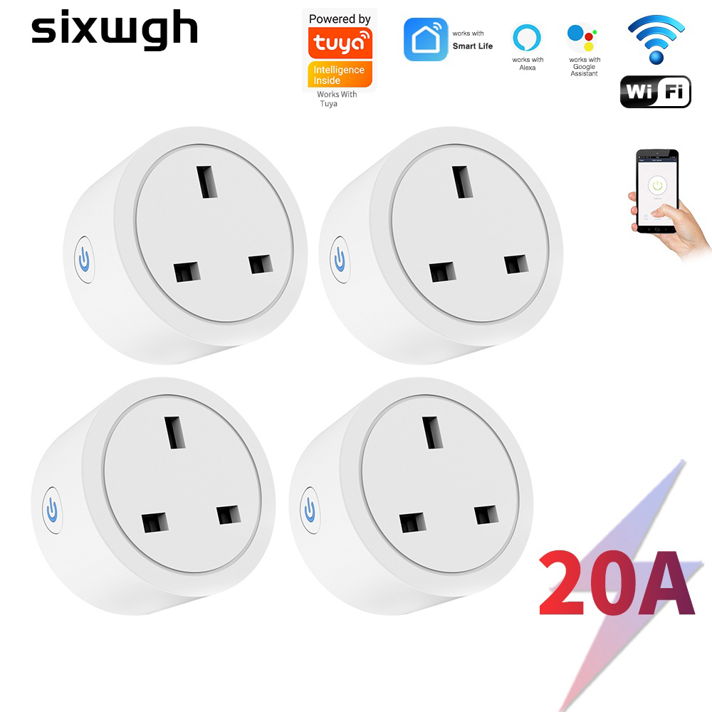 20A/ 16A Tuya Wifi Socket UK Plug Smart Socket Wifi switch Energy Metering Timer App Control ...