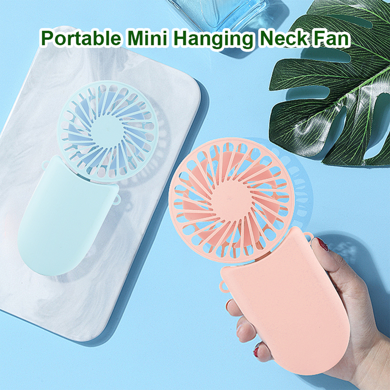 MINI Handheld Hanging Neck Fan Folding Desktop Hands-free Fan Charging ...