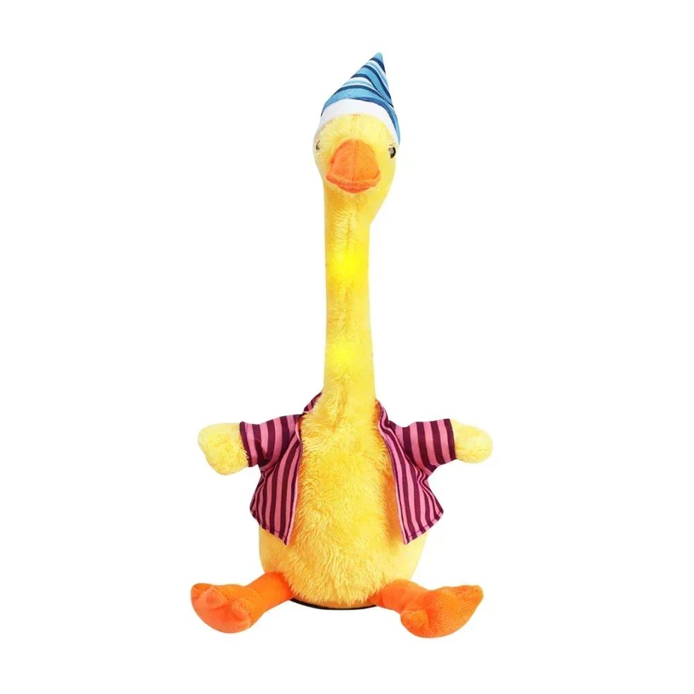 Dancing Duck Plush Toy Kids Learn Talking Toys Sing Record Interactive ...