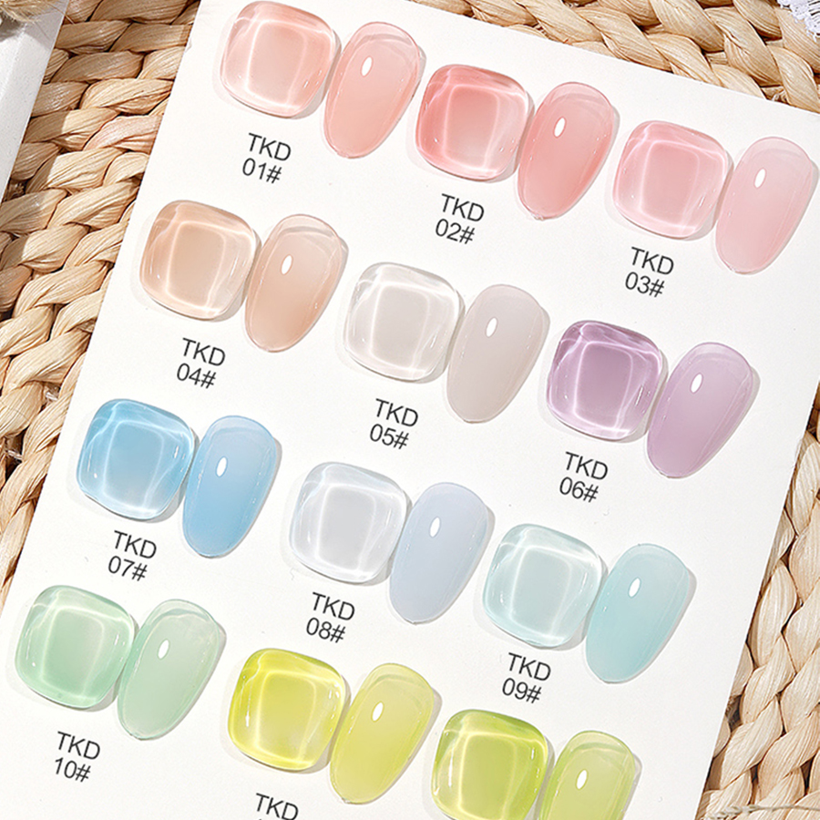 Ice Transparent Jelly Gel Polish, Pink Blue Translucent Nail Colors ...