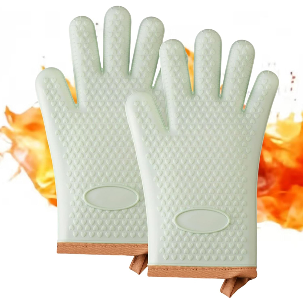 1pc Silicone Oven Gloves 28cm x 14cm Heat-Resistant Rubber Oven Gloves ...