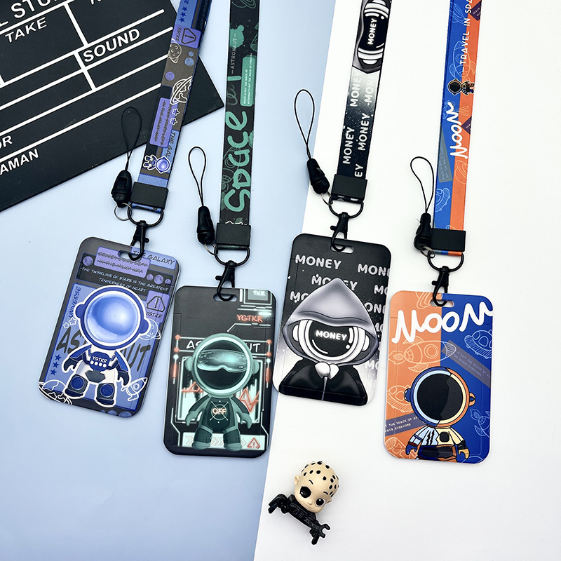 Vertical Spaceman-Cute Student Card Holder Halter Retractable Style ...