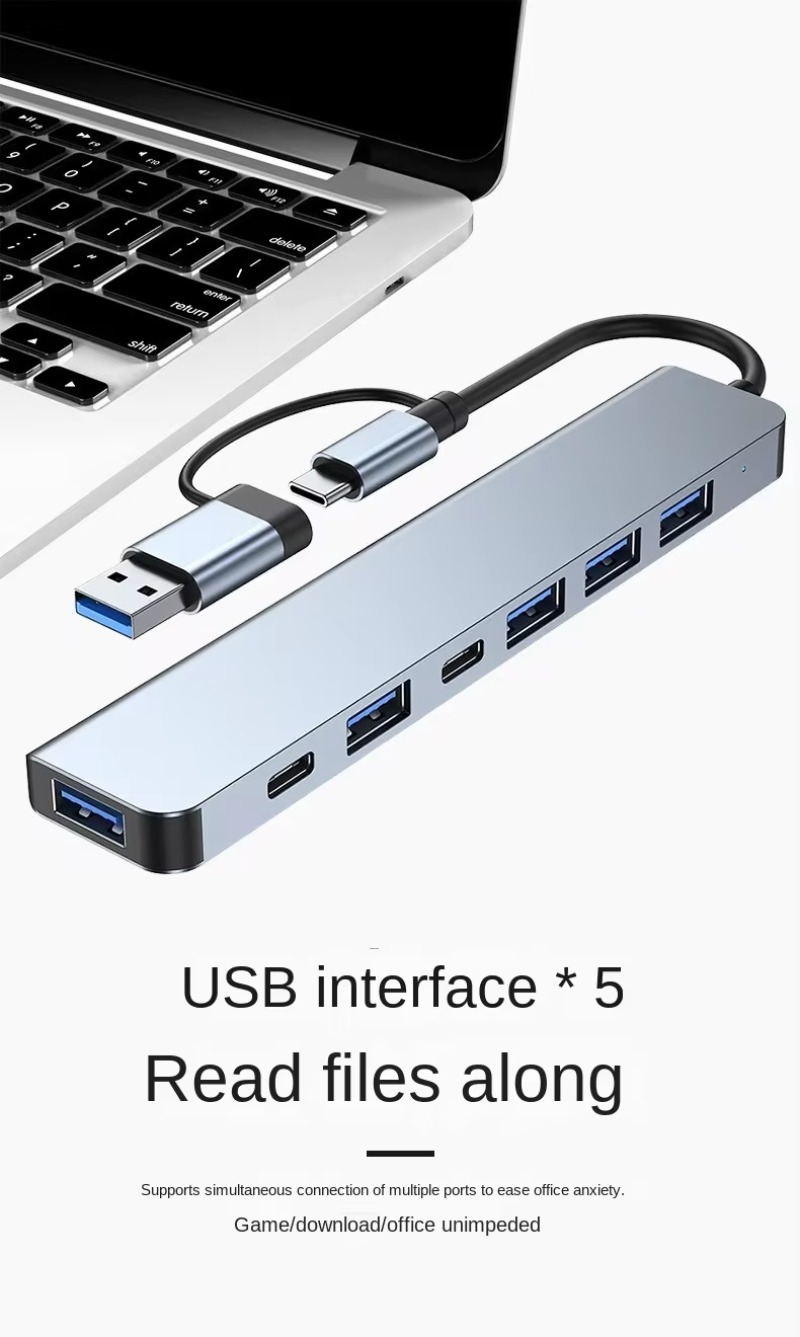 New New 7 in 1 USB C Hub Splitter Data Adapter USB30 Docking Station ...