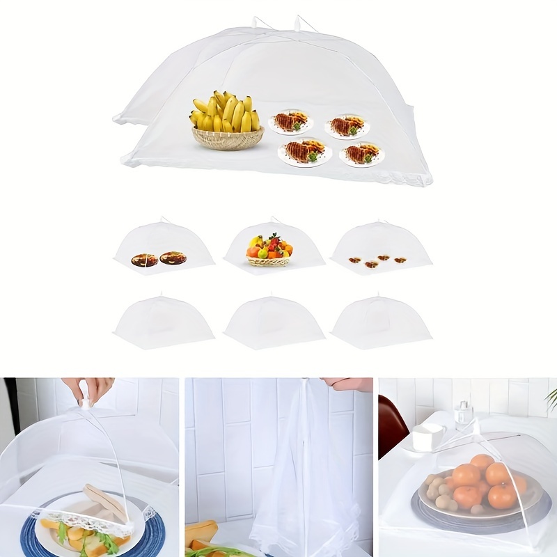 1pc/white Anti-Fly Vegetable Cover Foldable Mesh Food Cover Anti ...