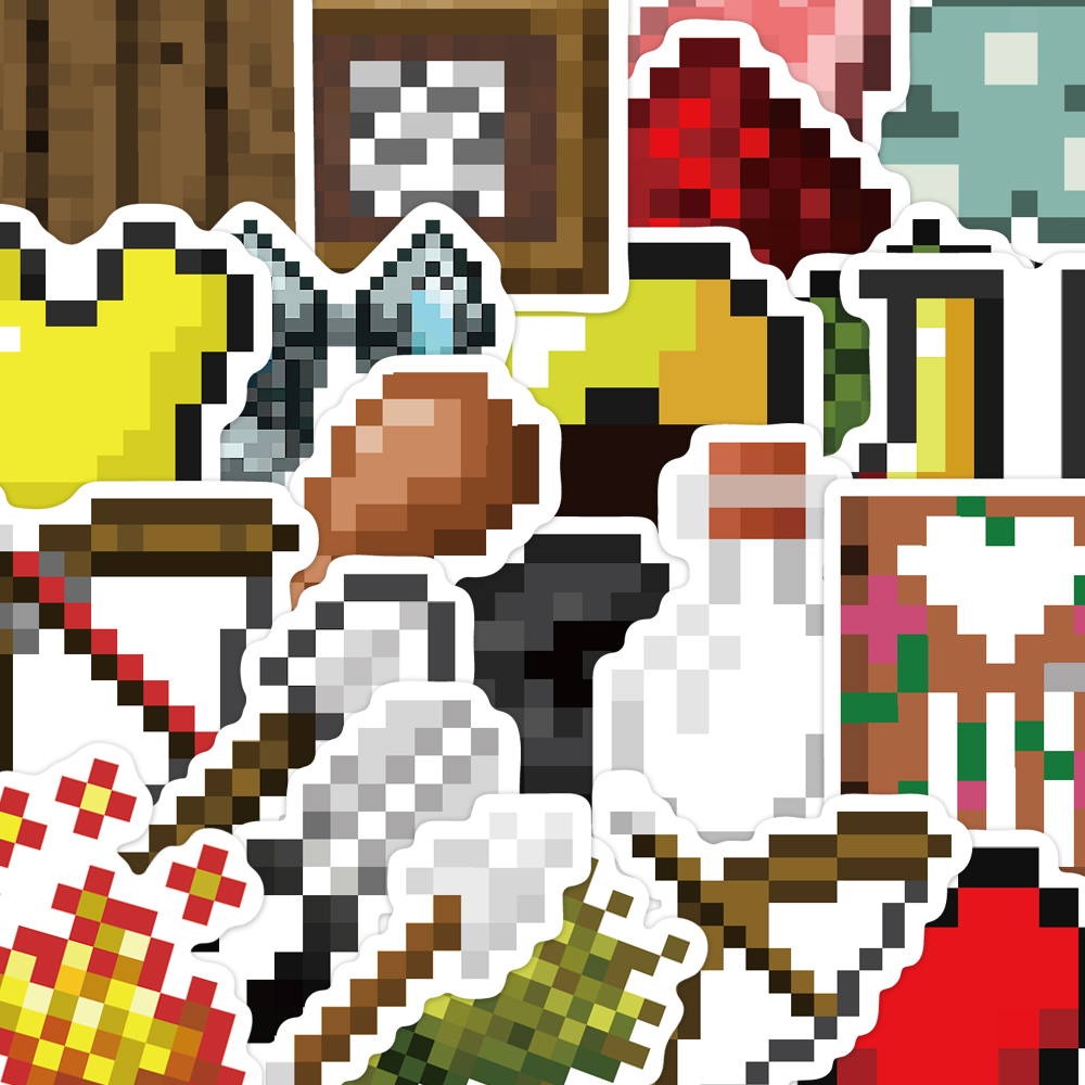 70pcs My world Minecraft peripheral stickers pixel handbook notebook ...