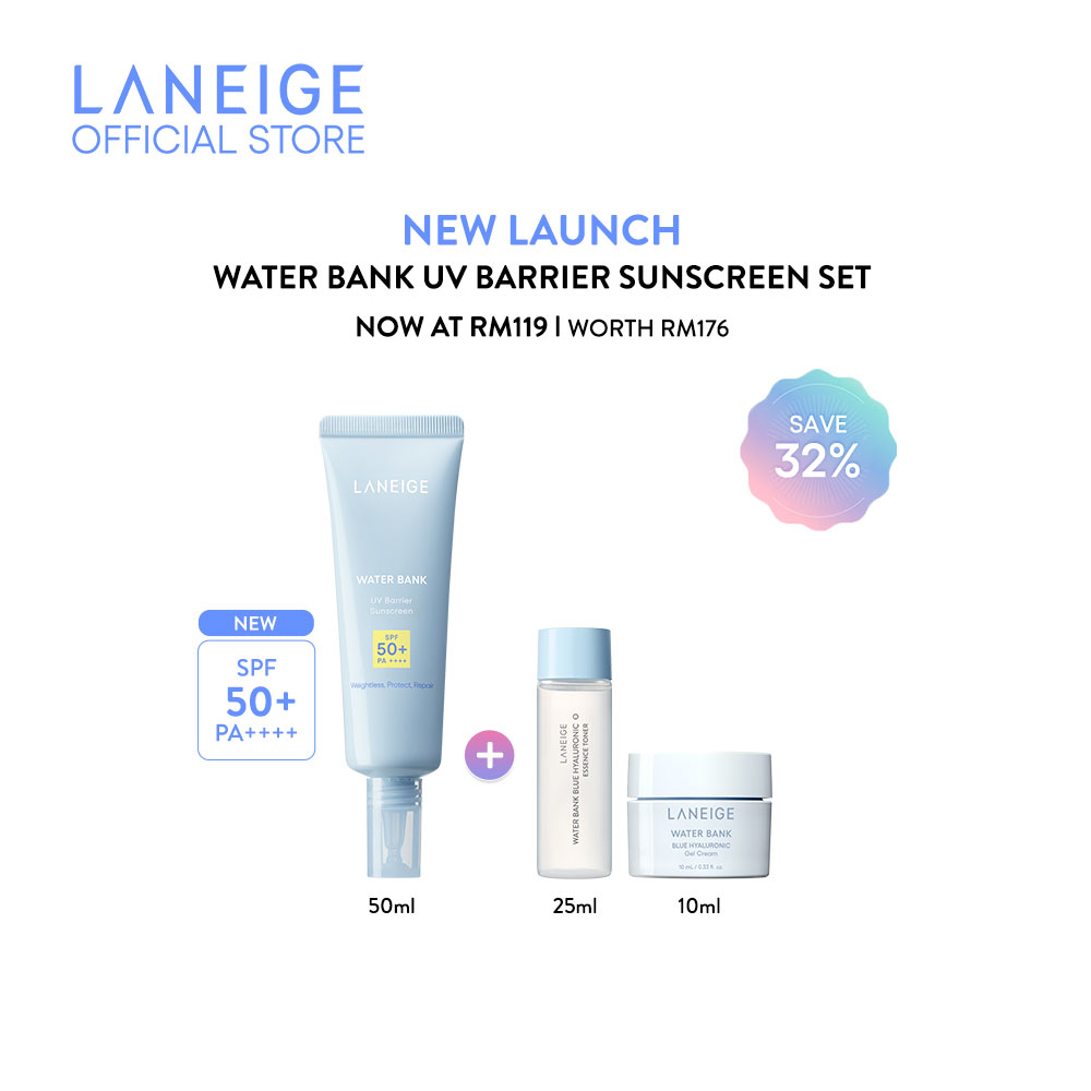 [New] Laneige Water Bank UV Barrier Sunscreen SPF50+ PA++++ Set ...