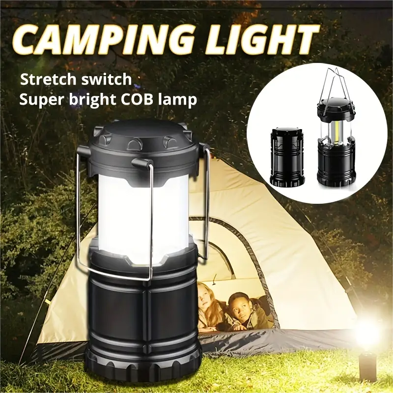 COB LED Telescopic Lantern Flashlights Battery Powered Super Waterproof ...