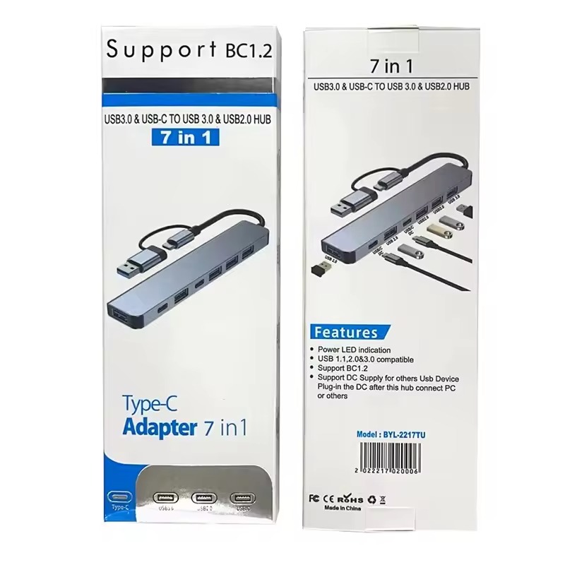New New 7 in 1 USB C Hub Splitter Data Adapter USB30 Docking Station ...