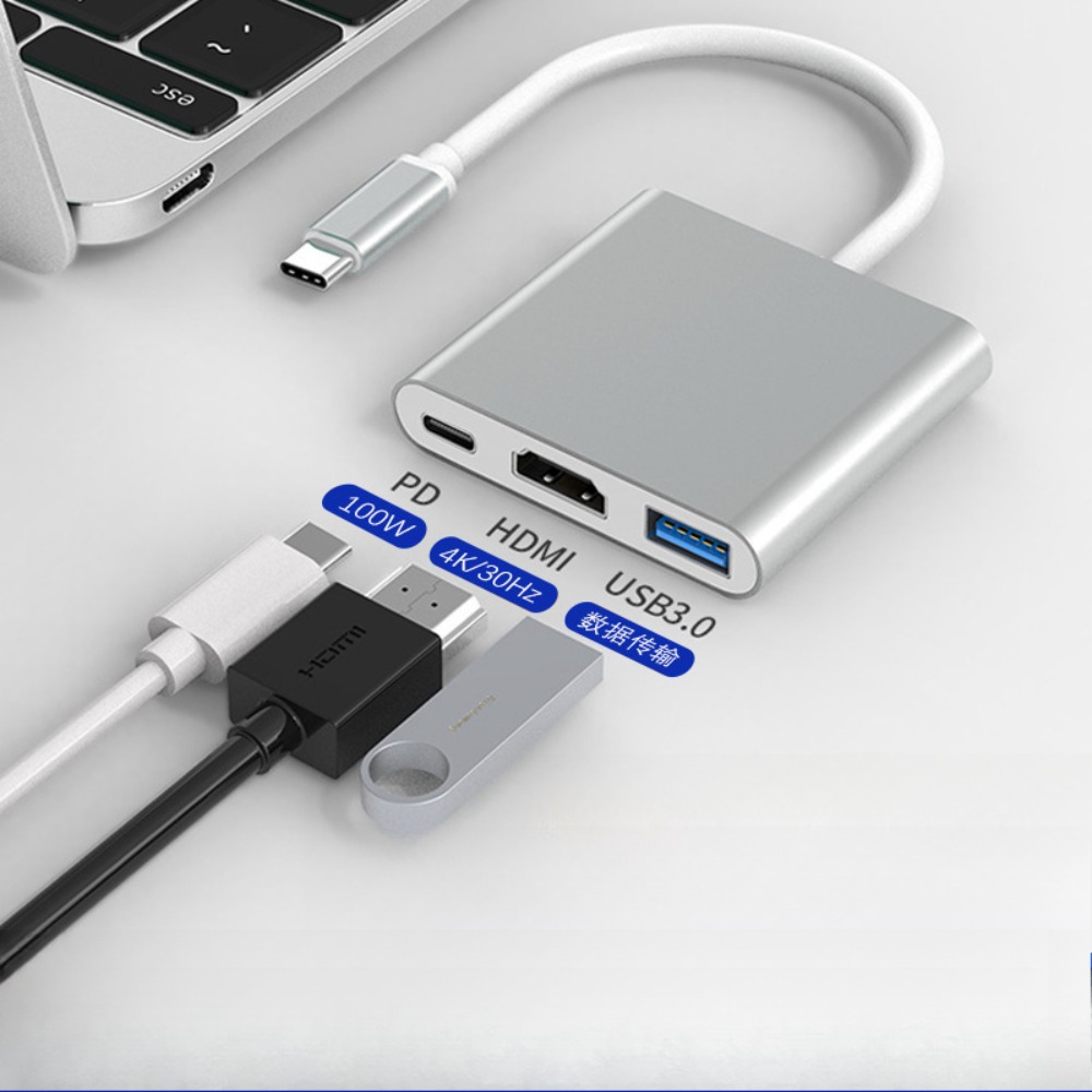 USB C to HDTV Converter Head HDMI USB 3.0 PD Fast Charging Smart ...