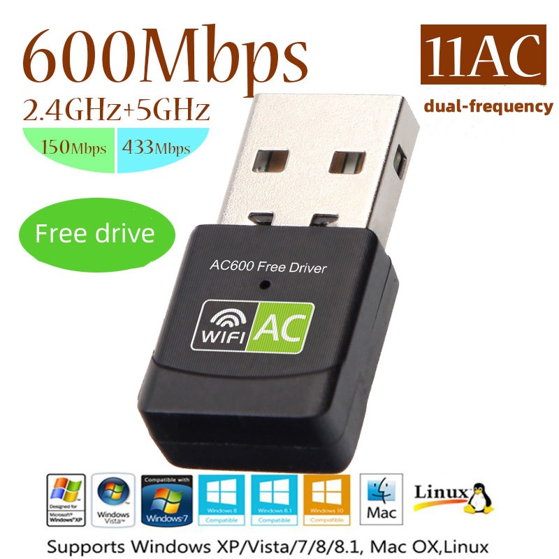 dual-frequency Free drive wireless Network Card 600Mbps mini usb ...