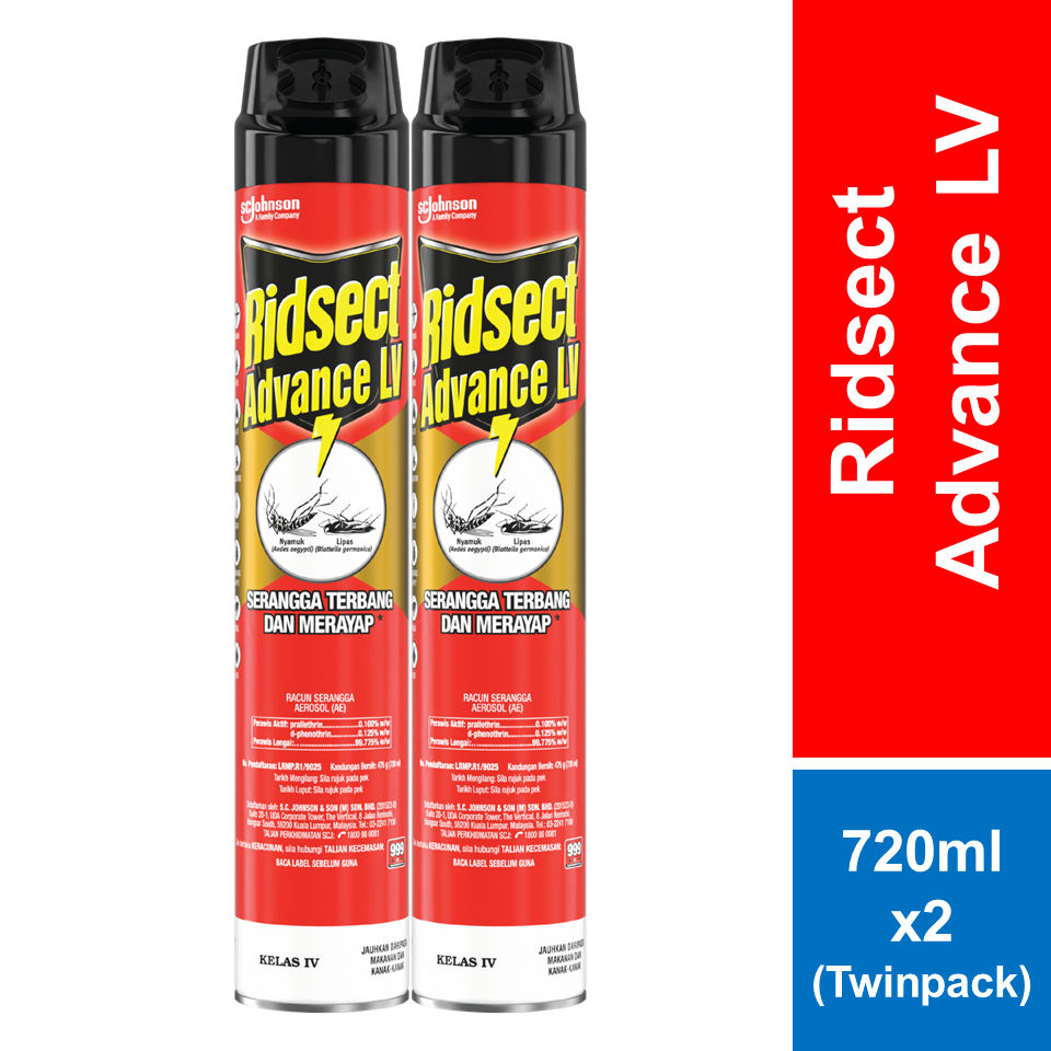 Ridsect Advance LV Multi-insect Killer Aerosol Spray 720ml x2 Twinpack | Shopee Malaysia