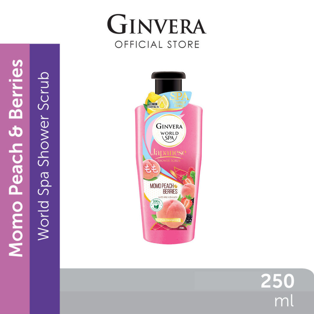 Ginvera World Spa Japan Shower Scrub Momo Peach & Berries (250ml ...