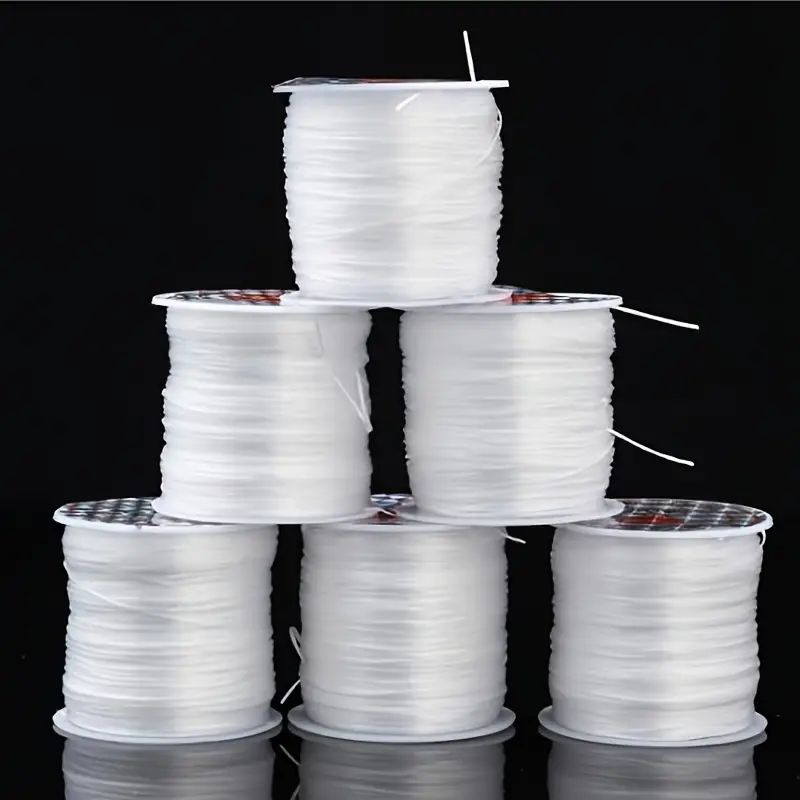 1/2 Rolls 0.8mm Flat Stretchy Bracelet Strings, 10 Yards Crystal ...
