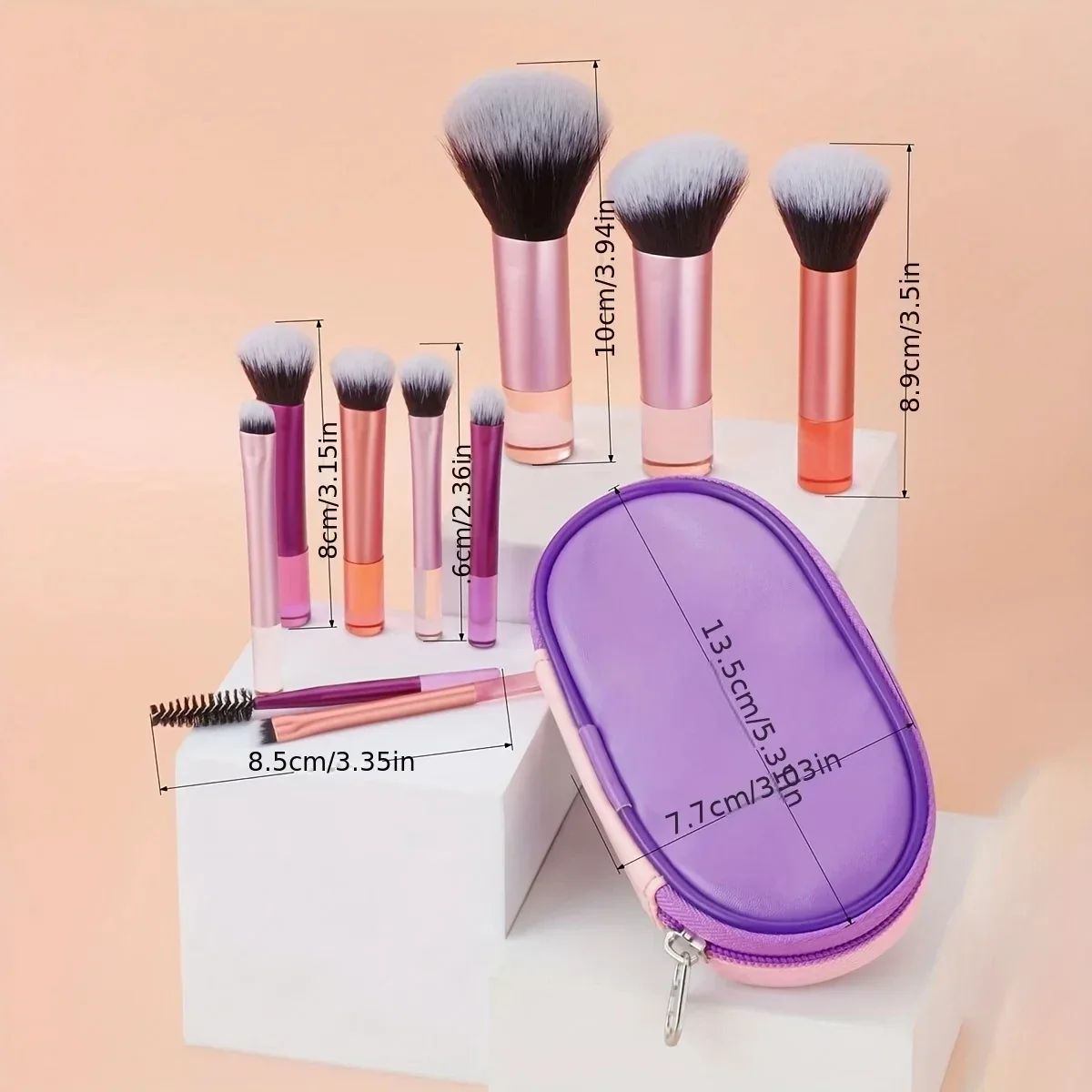 10pcs Mini Makeup Brush Set Powder Eyeshadow Foundation Blush Blending ...