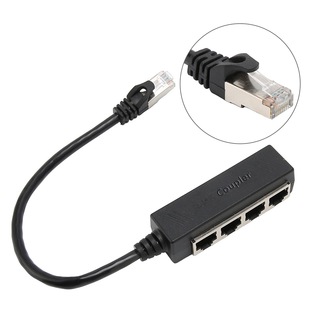 Ethernet Cable Splitter Network Adapter Ethernet Splitter 1 to 4 Cable ...