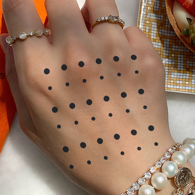 Circle Dot Tattoo Sticker, Long-Lasting Waterproof 1-2 Weeks, Semi ...