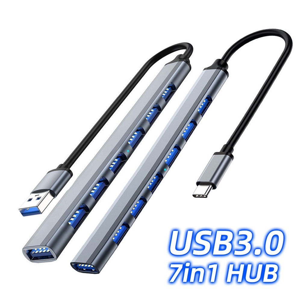 7 in 1 USB C Multi Splitter Adapter HUB 3.0 Type C 4/7 Port OTG USB ...