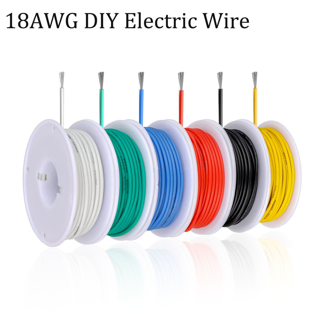 18 AWG Electric Wire 5 Colors Flexible Silicone Electrical Wires 18 ...