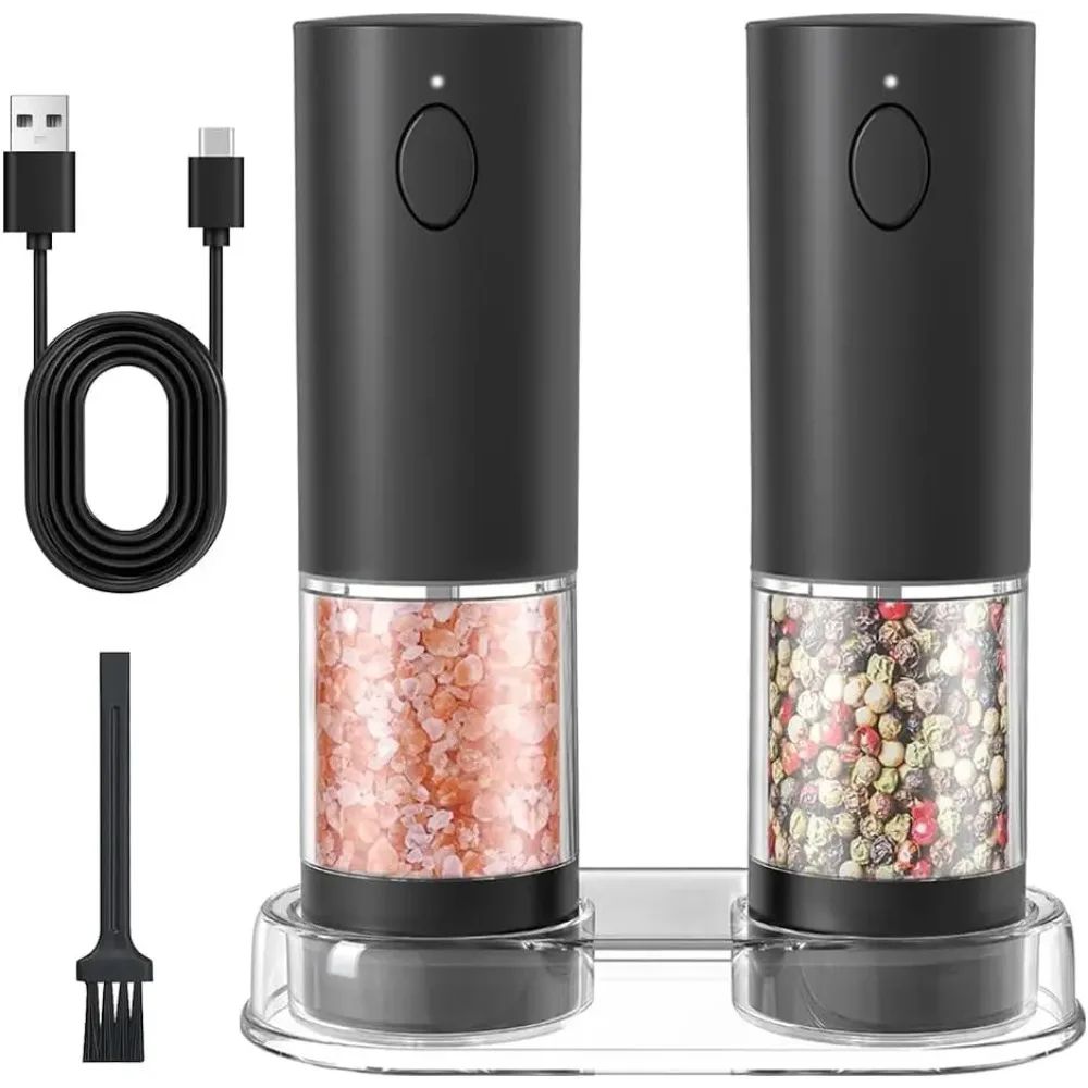 Electric Salt and Pepper Grinder Set, Rechargeable Salt and Pepper ...
