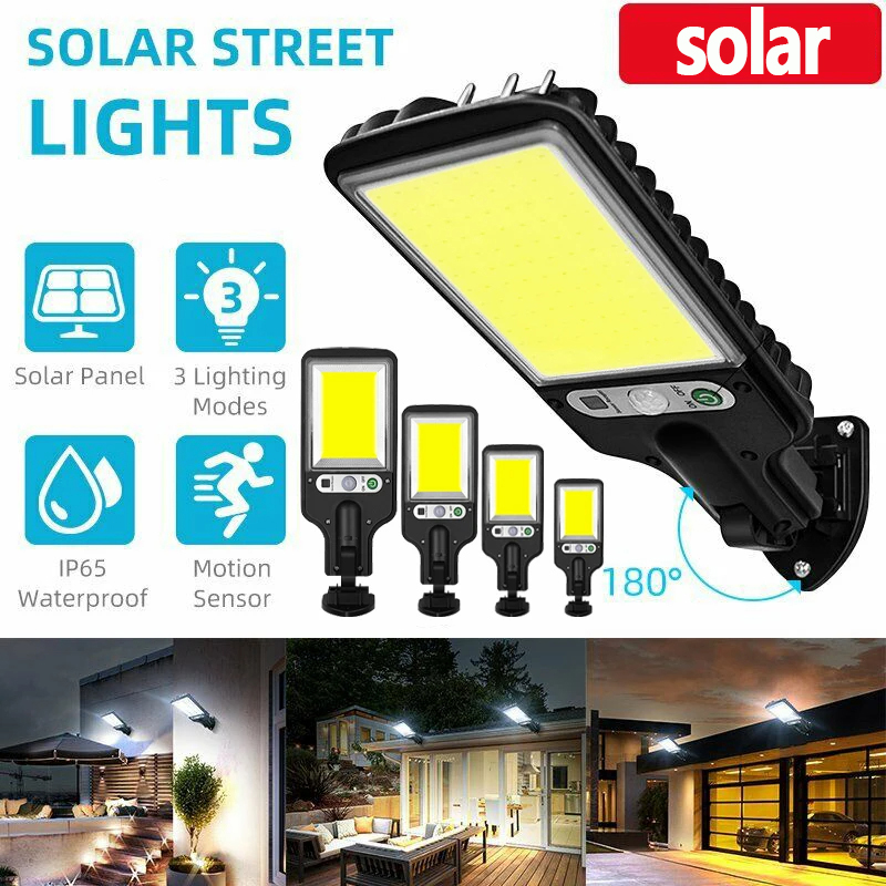 117 COB SOLAR OUTDOOR LIGHT WITH 3 MODES, WATERPROOF MOTION SENSOR ...