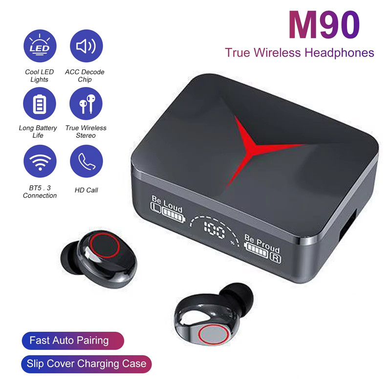 Original TWS M90 Wireless Headphones Gaming Earphone Bluetooth Sport ...