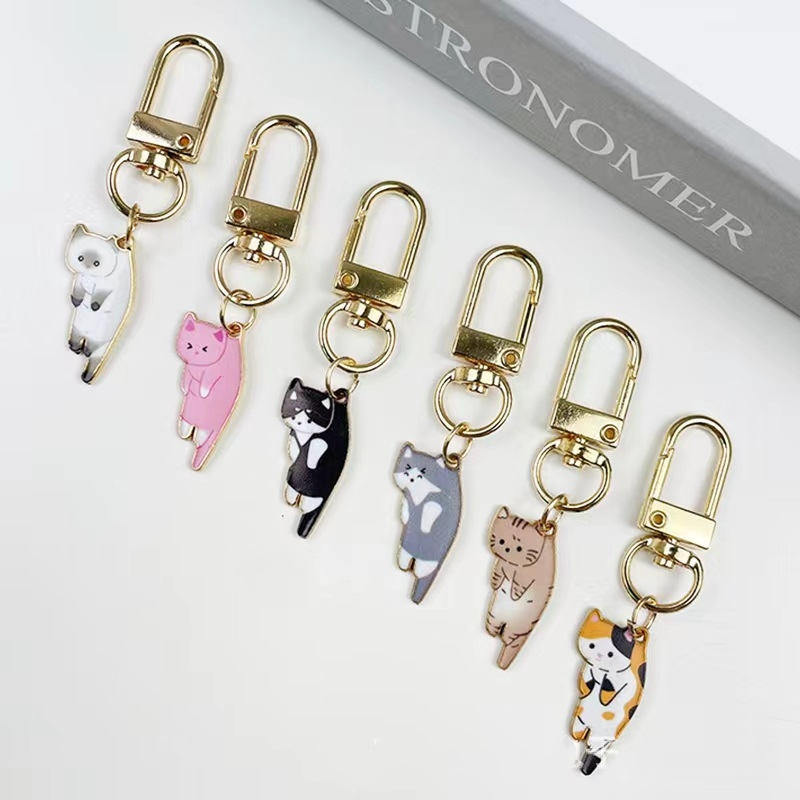 Cute Keychain Lazy Cat Pendant for bag Phone Charm Hanging Rope key ...