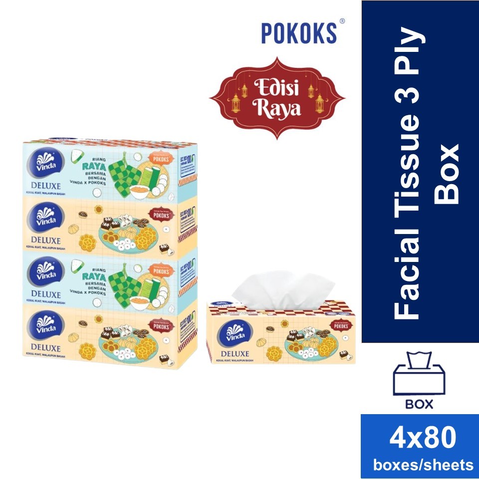 Vinda Deluxe Box 3ply Raya Limited Edition (4x80s) | Shopee Malaysia