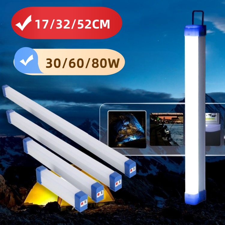 17CM-72CM LED Light Tube 30W-200W Portable USB Rechargeable Emergency Light Tube For Camping ...