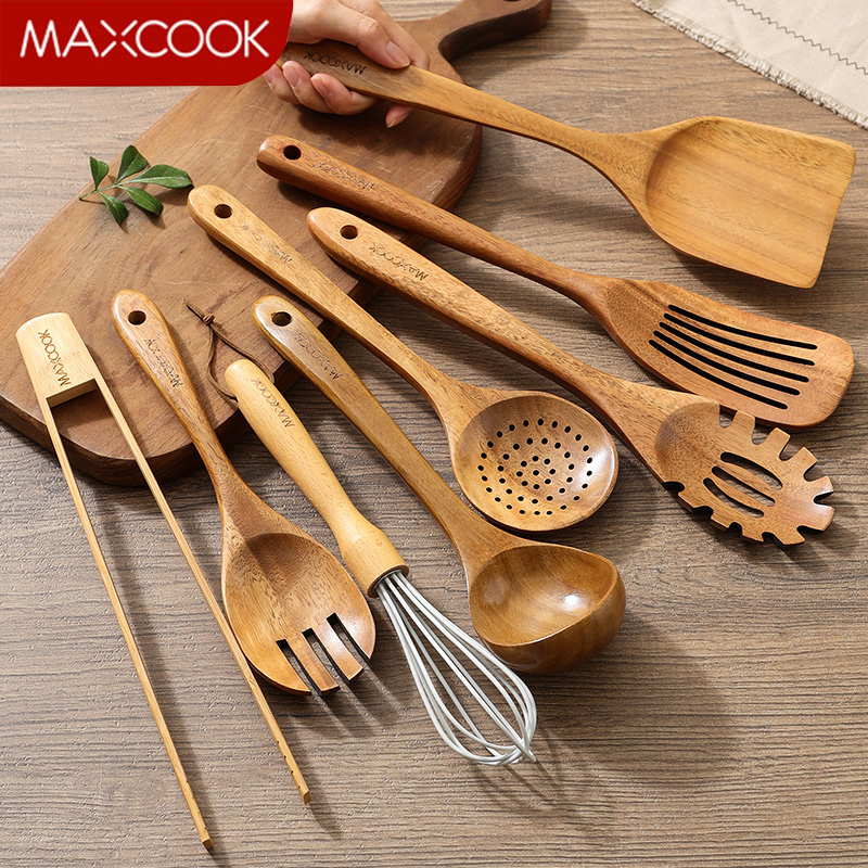 MAXCOOK 8pcs Wood Utensils Set Kitchenware Kitchen Utensils Kitchen ...