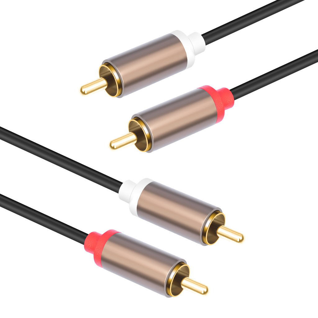 Aluminum Alloy Copy RCA Cable 2 Rca To 2 Rca Stereo Cables Male To Men ...