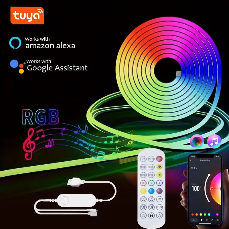 Tuya Smart Life WiFi LED Neon Light Strip 5V LED Strip RGB Neon Sign ...