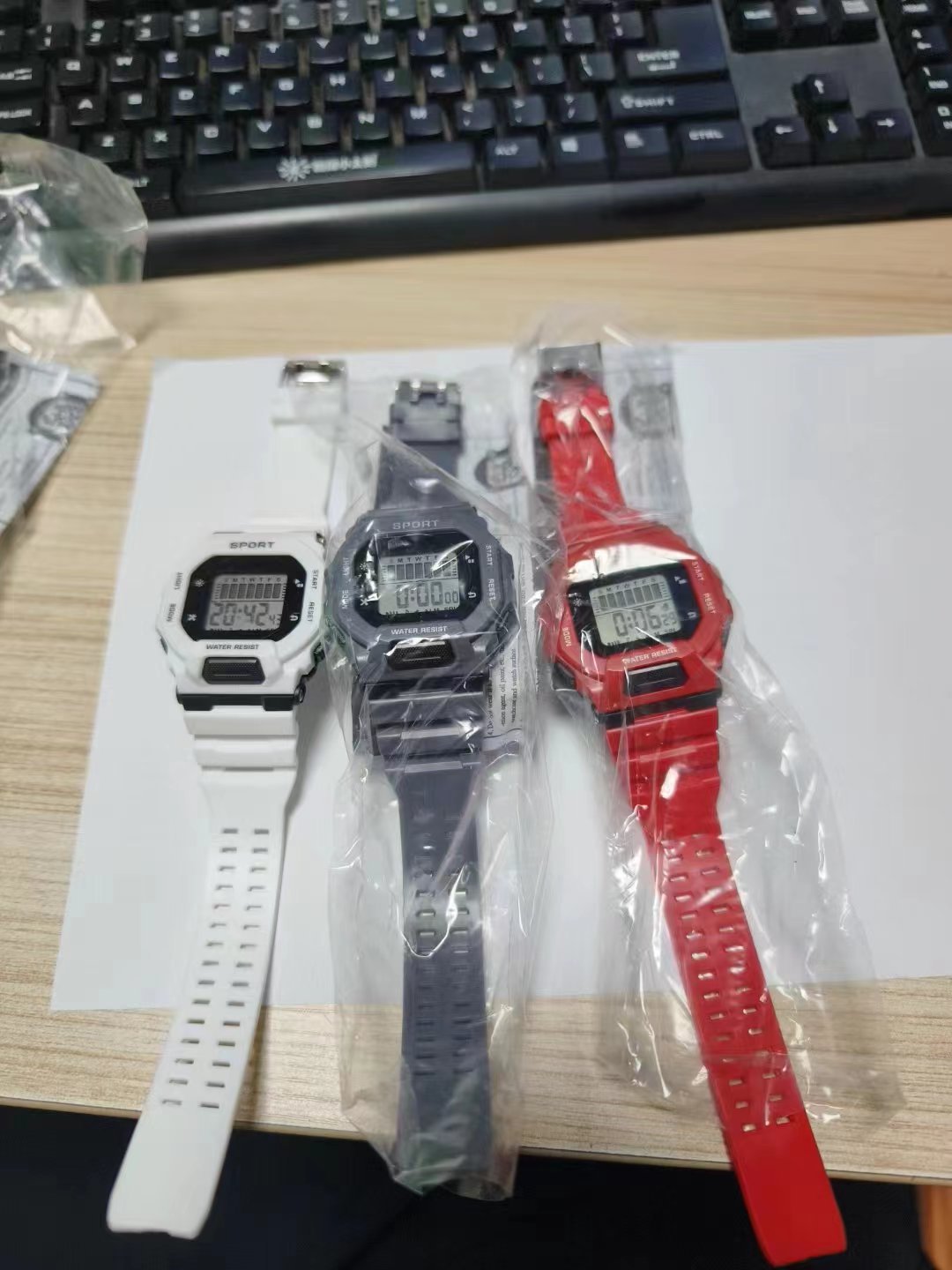 New Black Technology Children's Electronic Watch Square LED Multi ...